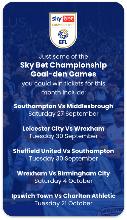 REXEL EFL GOALDEN TICKETS GIVEAWAY Win EFL Match Tickets + Hospitality ...